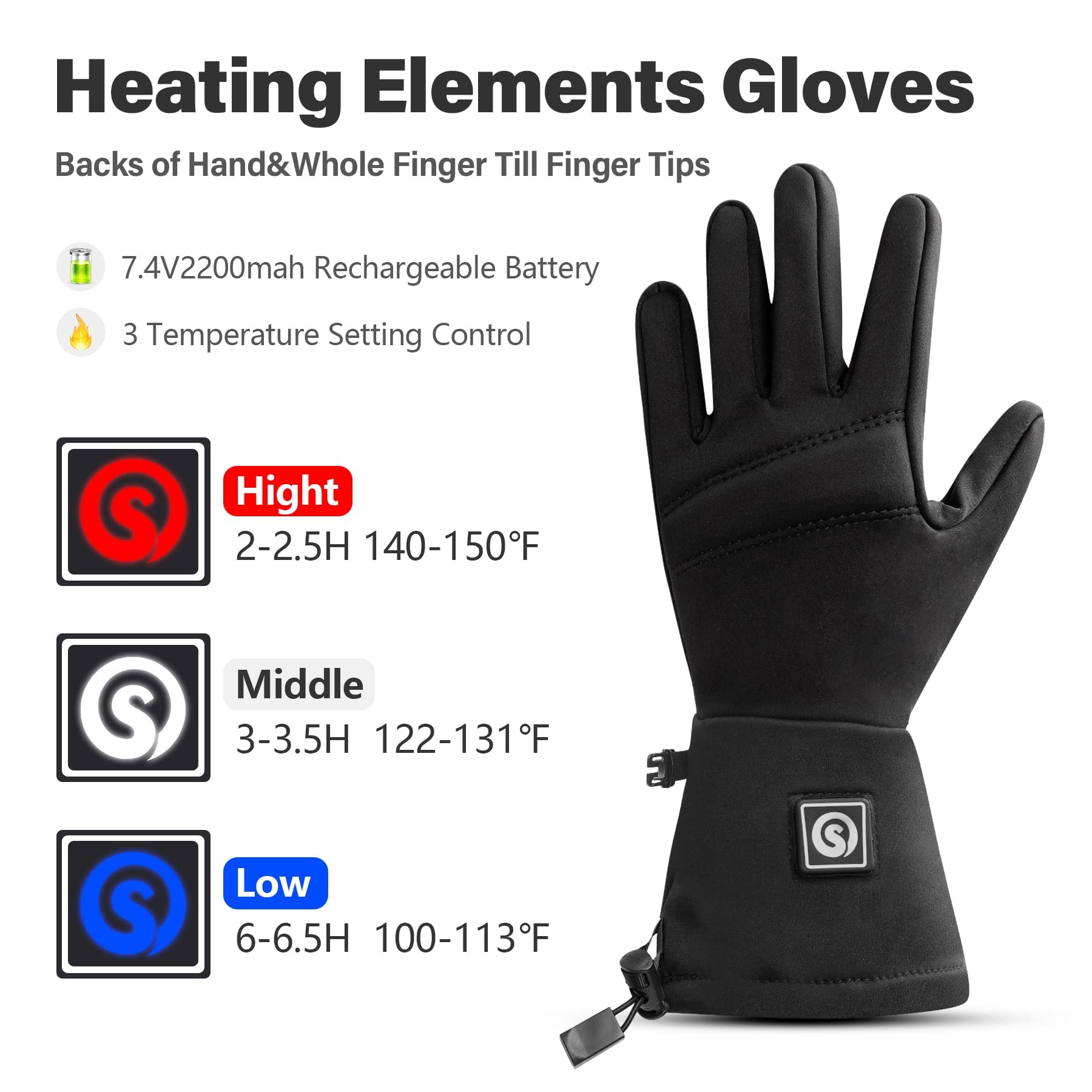 Snapklik.com : Day Wolf Heated Gloves Liners For Men Women