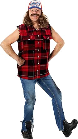 Amazon.com: Morph Full Mens Trucker Costume Halloween Costumes For Men With Hat With Hair Mullet ...