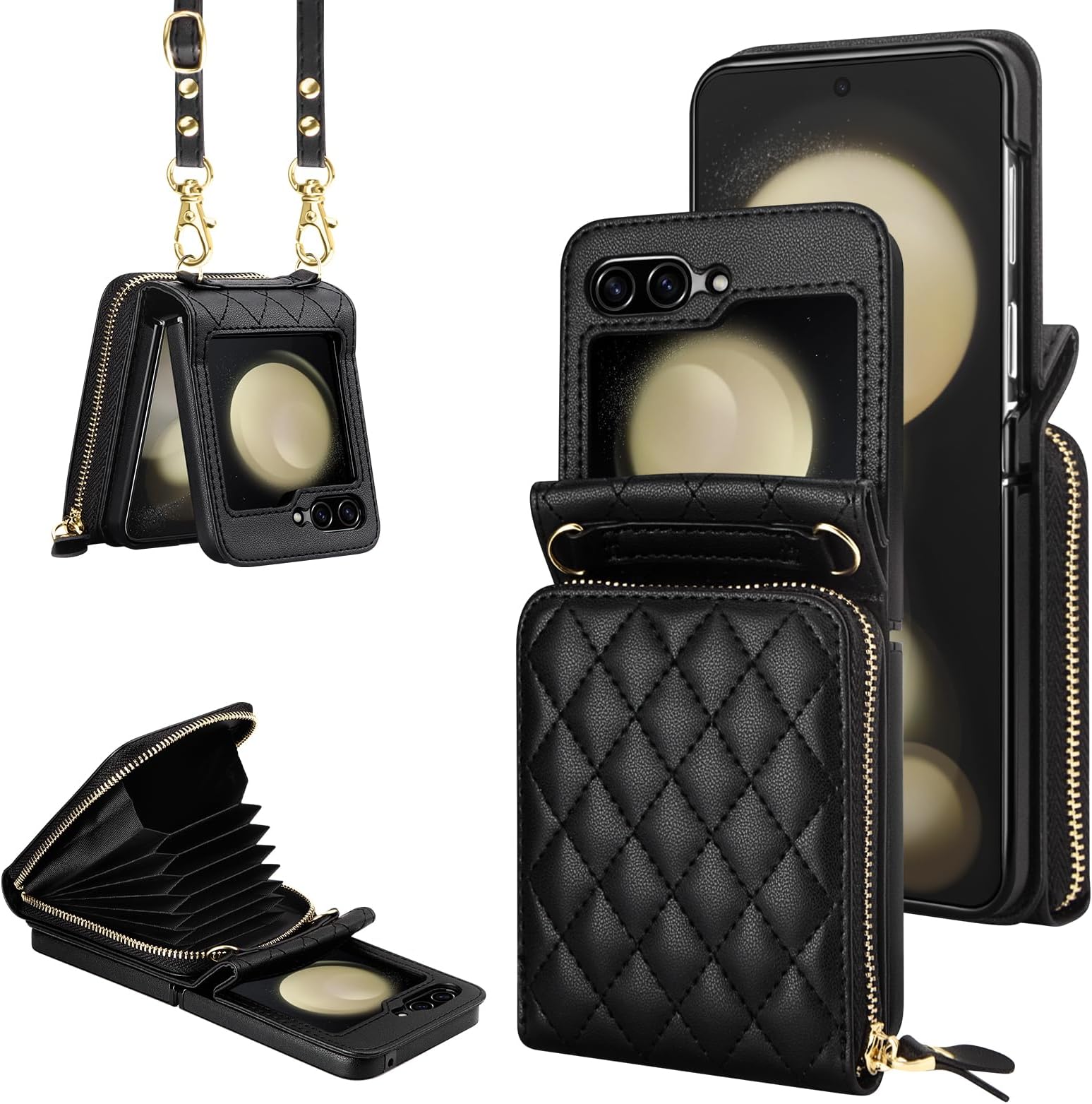 Amazon.com: KIHUWEY for Samsung Galaxy Z Flip 5 Wallet Case, Crossbody ...