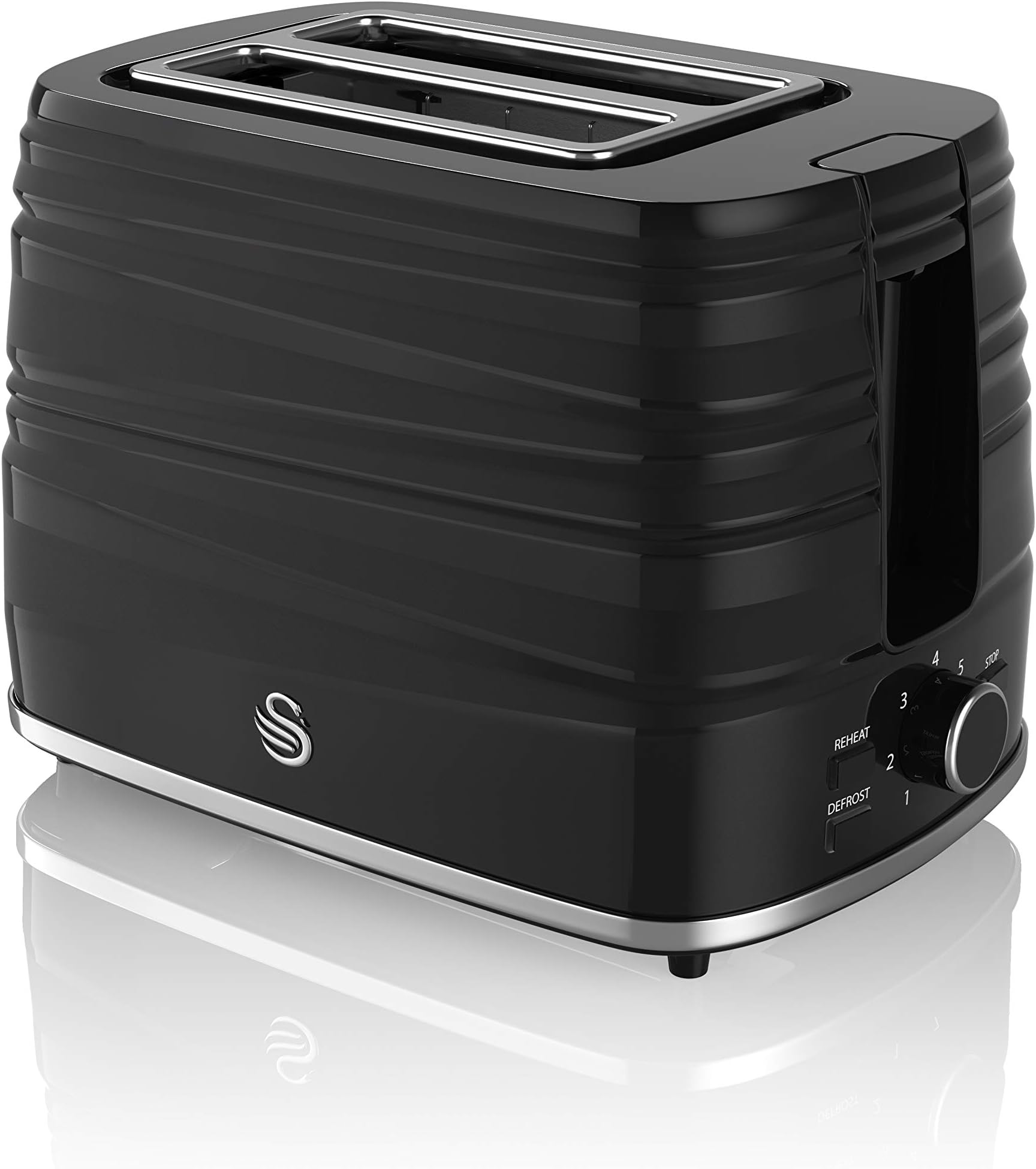 Swan ST31050BN 2 Slice Symphony Toaster with Defrost/Reheat/Cancel ...