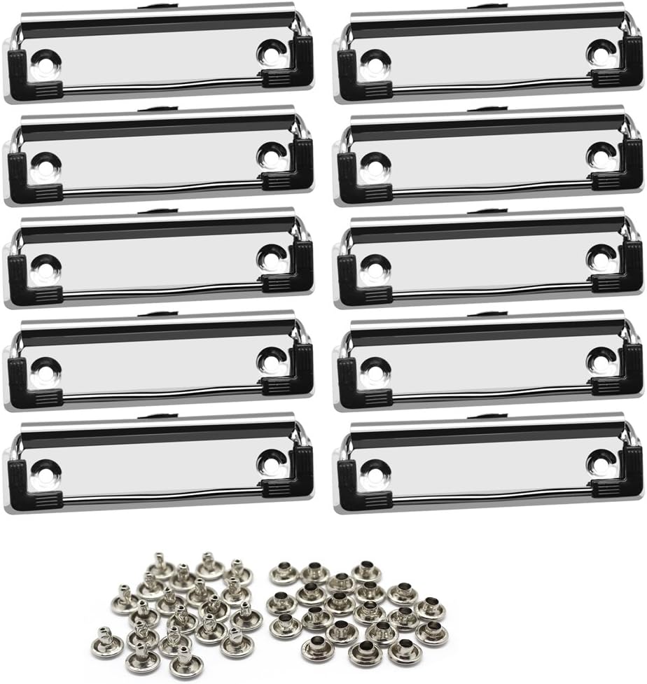 Clipboards 6 Pack Clipboard Replacement Clips - Silver Metal Mountable ...