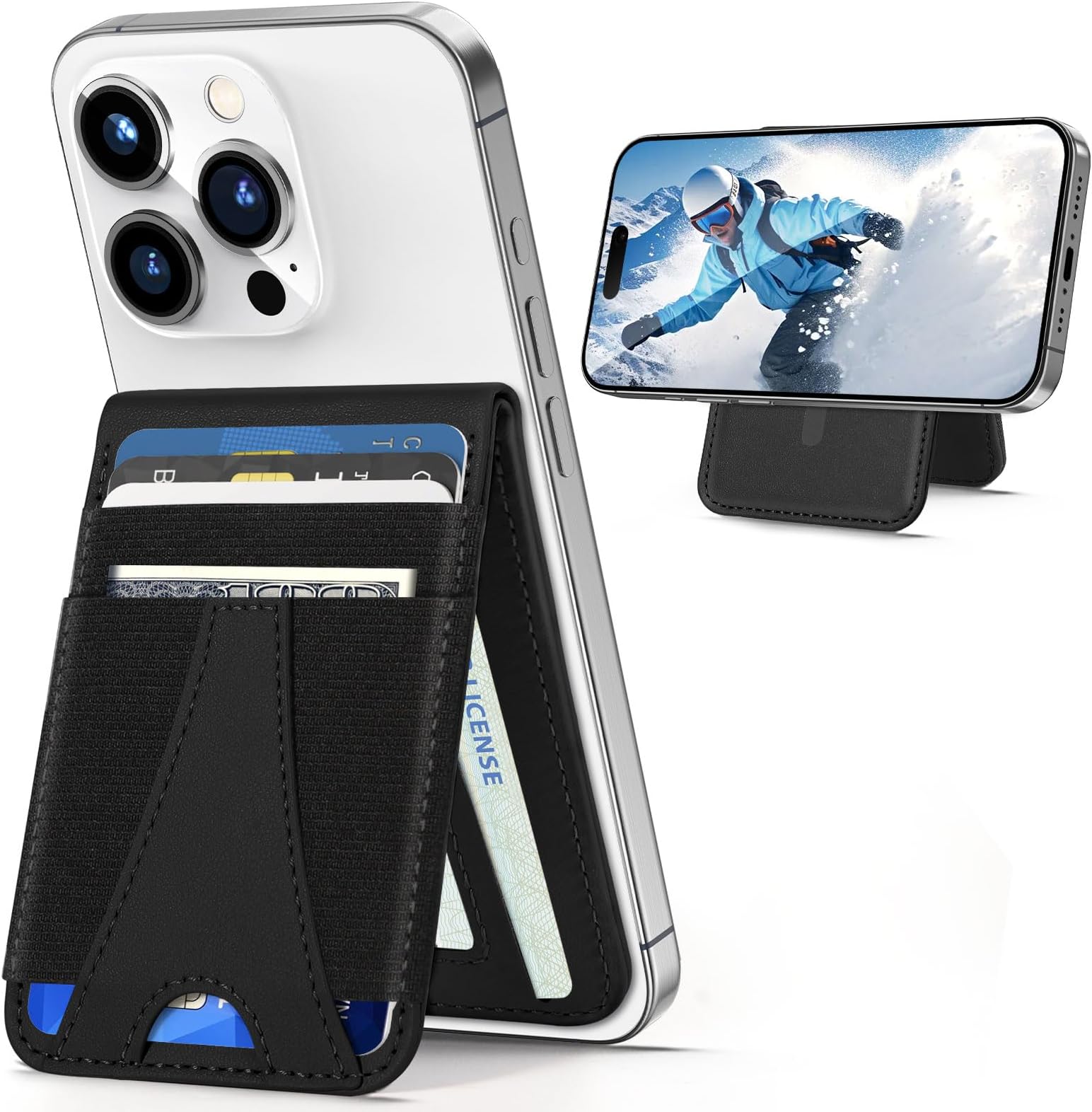 Amazon.com: HiWe for MagSafe Wallet Stand, Magnetic Wallet for iPhone ...