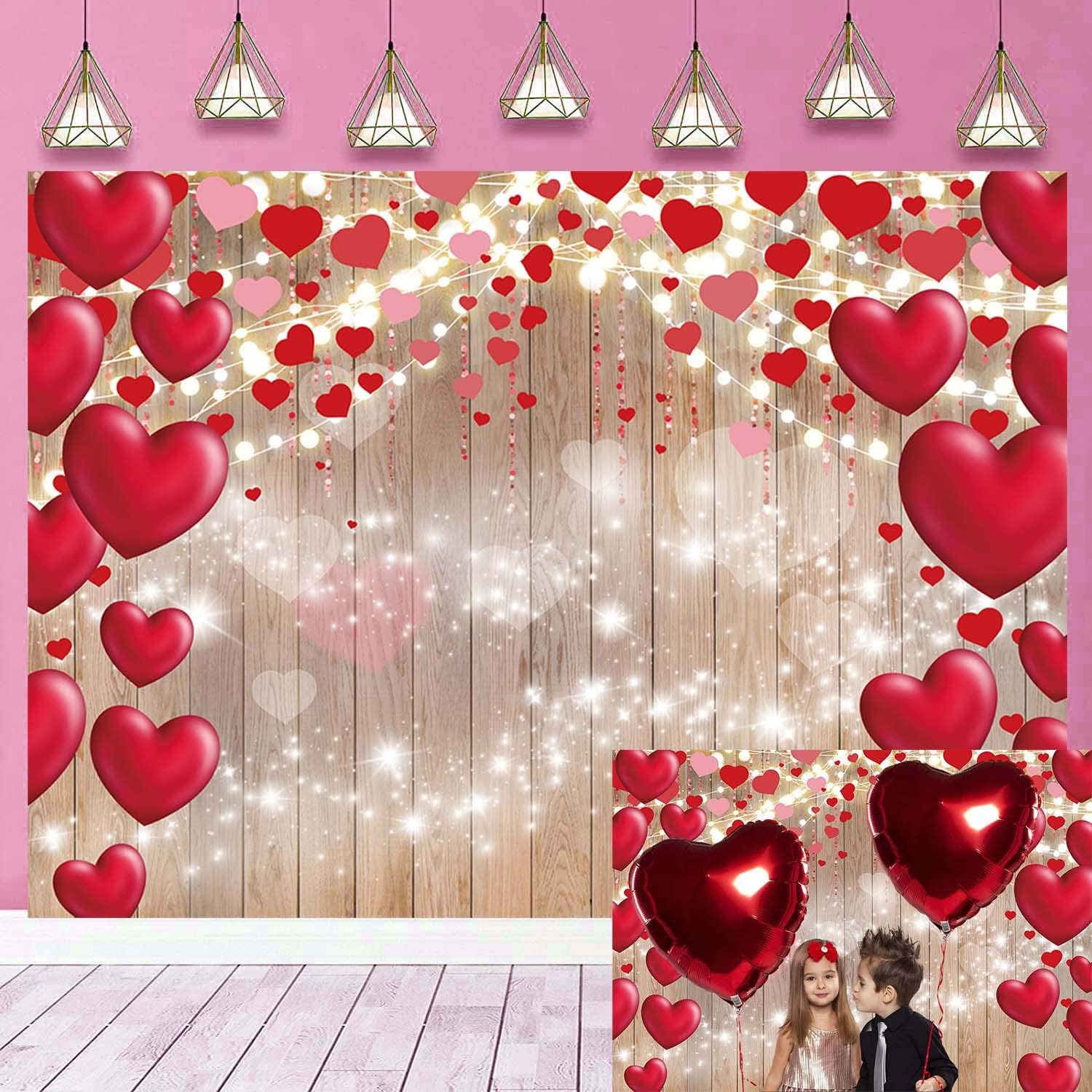 Amazon.com : Valentine's Day Photography Backdrop 8x6ft Rustic Wood ...