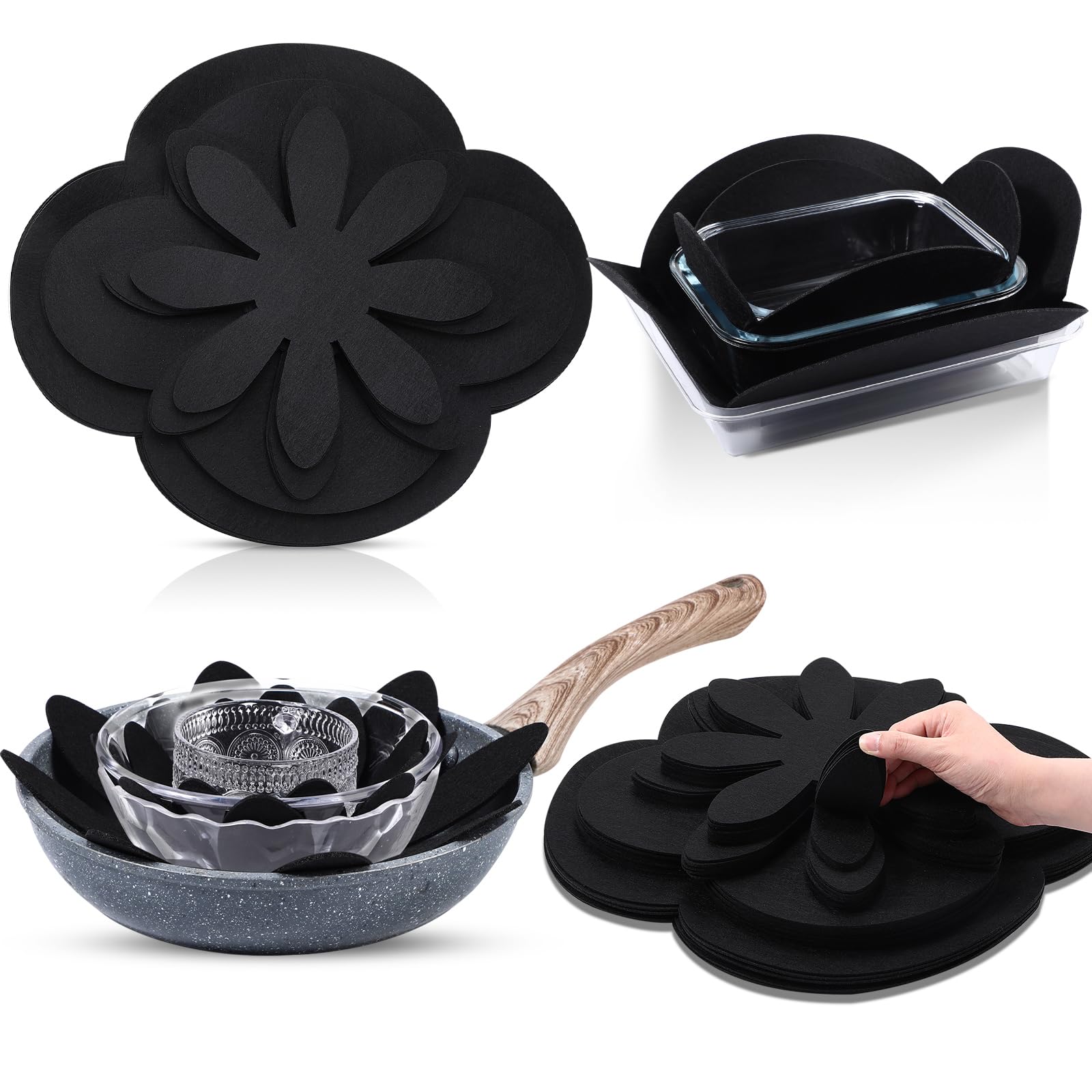 Snapklik.com : Queekay 36 Pcs Felt Pot Pan Protectors Dish Dividers ...