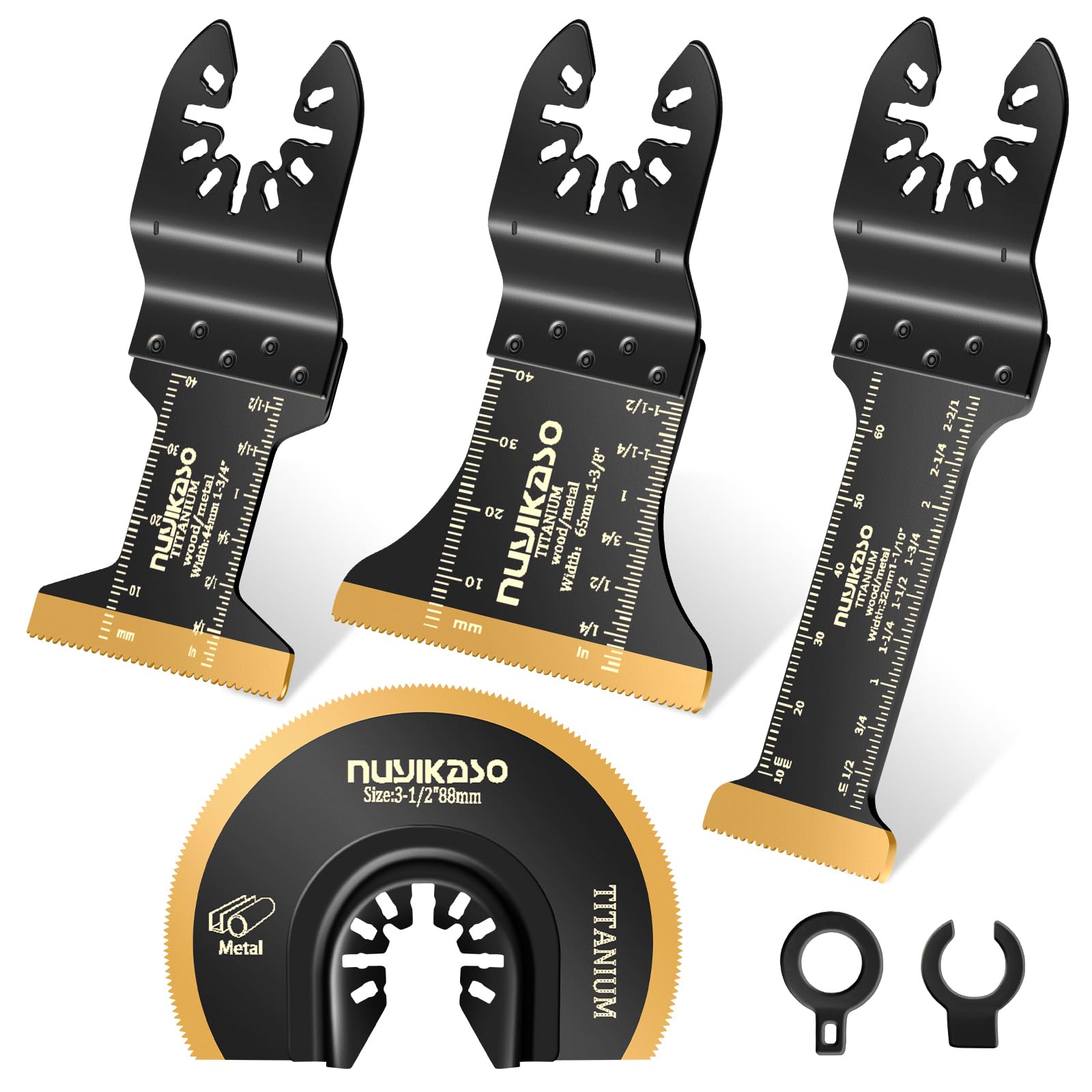 Nuyikaso 4 Pack Titanium Multi Tool Blades Oscillating Saw Multitool ...