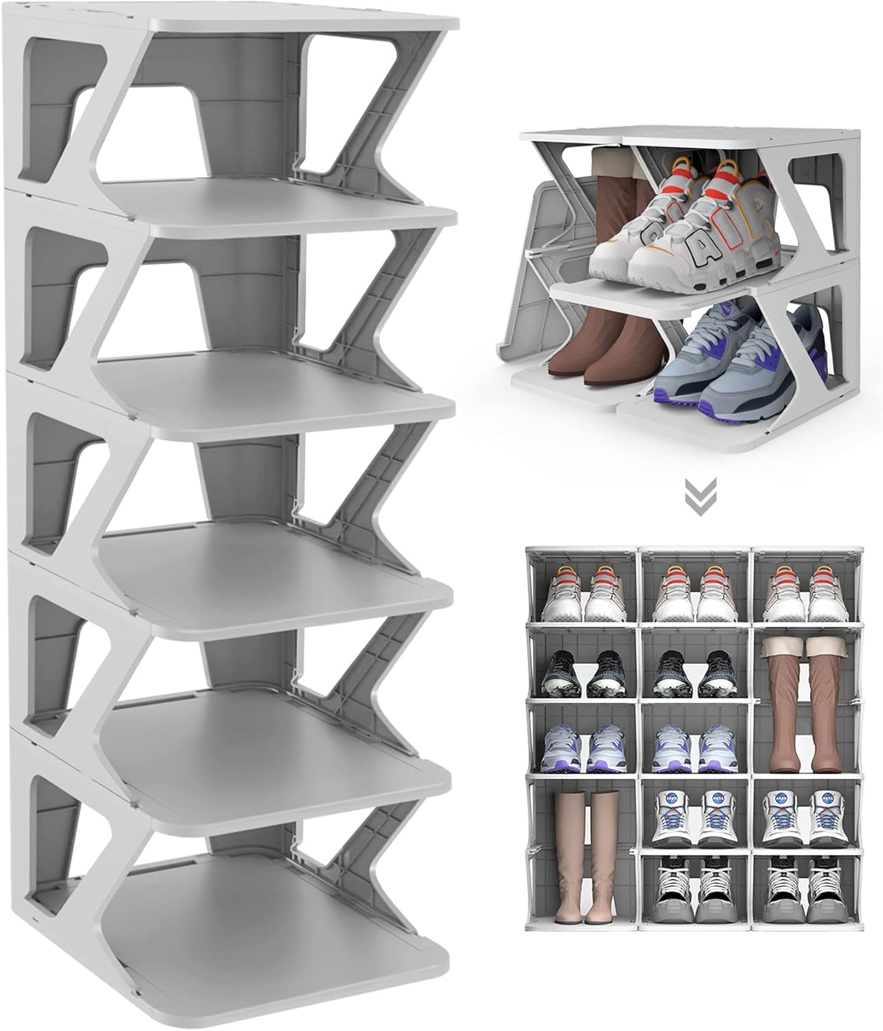 Amazon.com: AEARY 6-Tier Pull-Out Shoe Shelf, Adjustable Freestanding ...