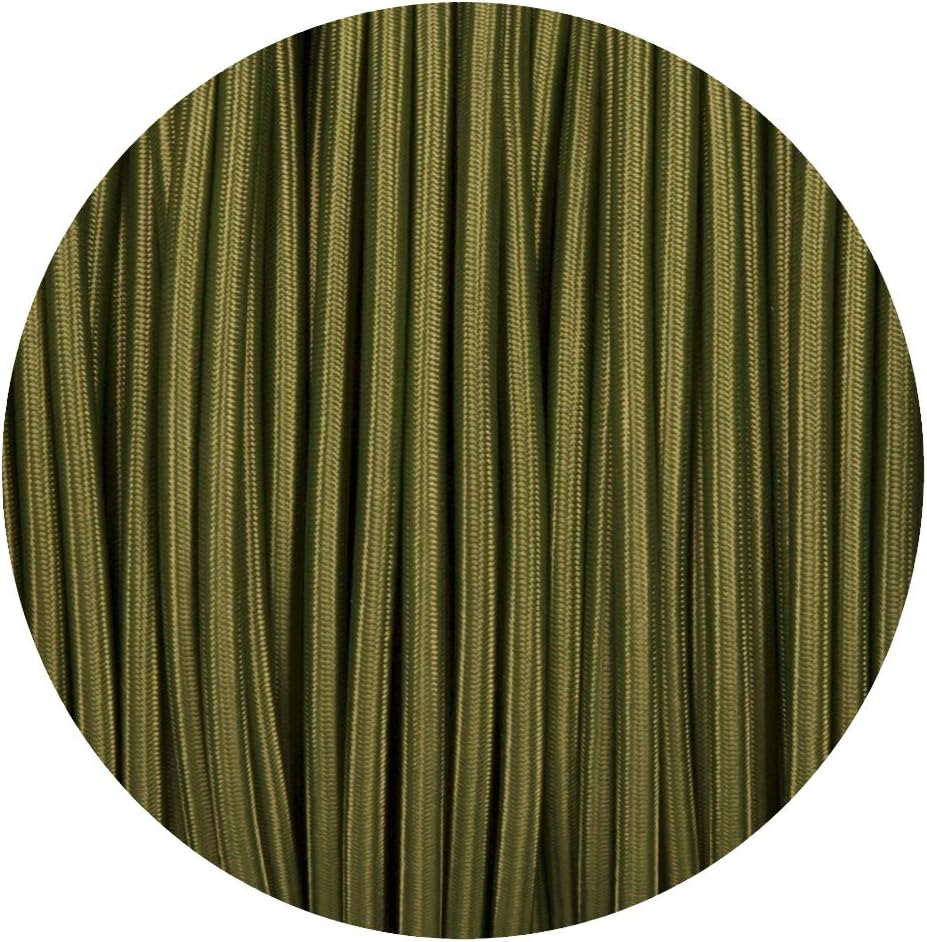 Vintage Fabric 3 Core Round Army Green Colour 0.75mm Italian Braided ...