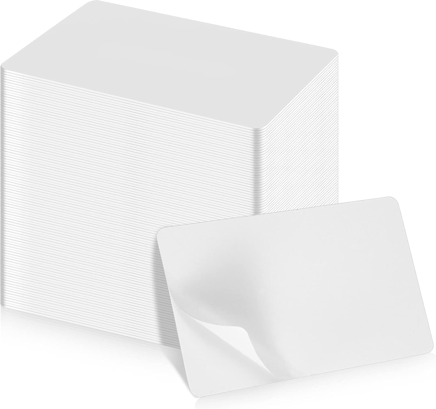 Amazon.com : Harloon 500 Pcs White 10 Mil Adhesive Backed PVC Cards ...