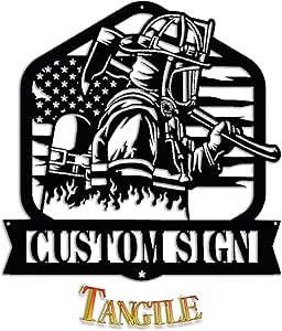 Amazon.com: Custom Firefighter Metal Sign tin signs firefighter wall ...