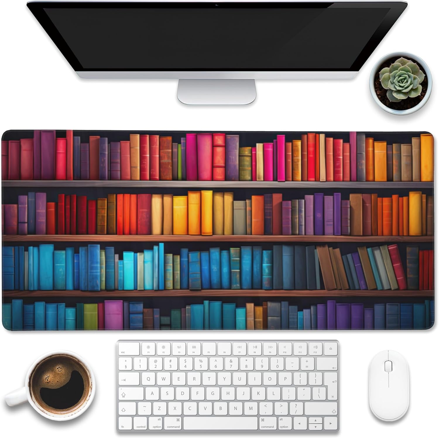 Amazon.com: Eflxamz Large Gaming Mouse Pad for Desk,Bookshelves Full of ...