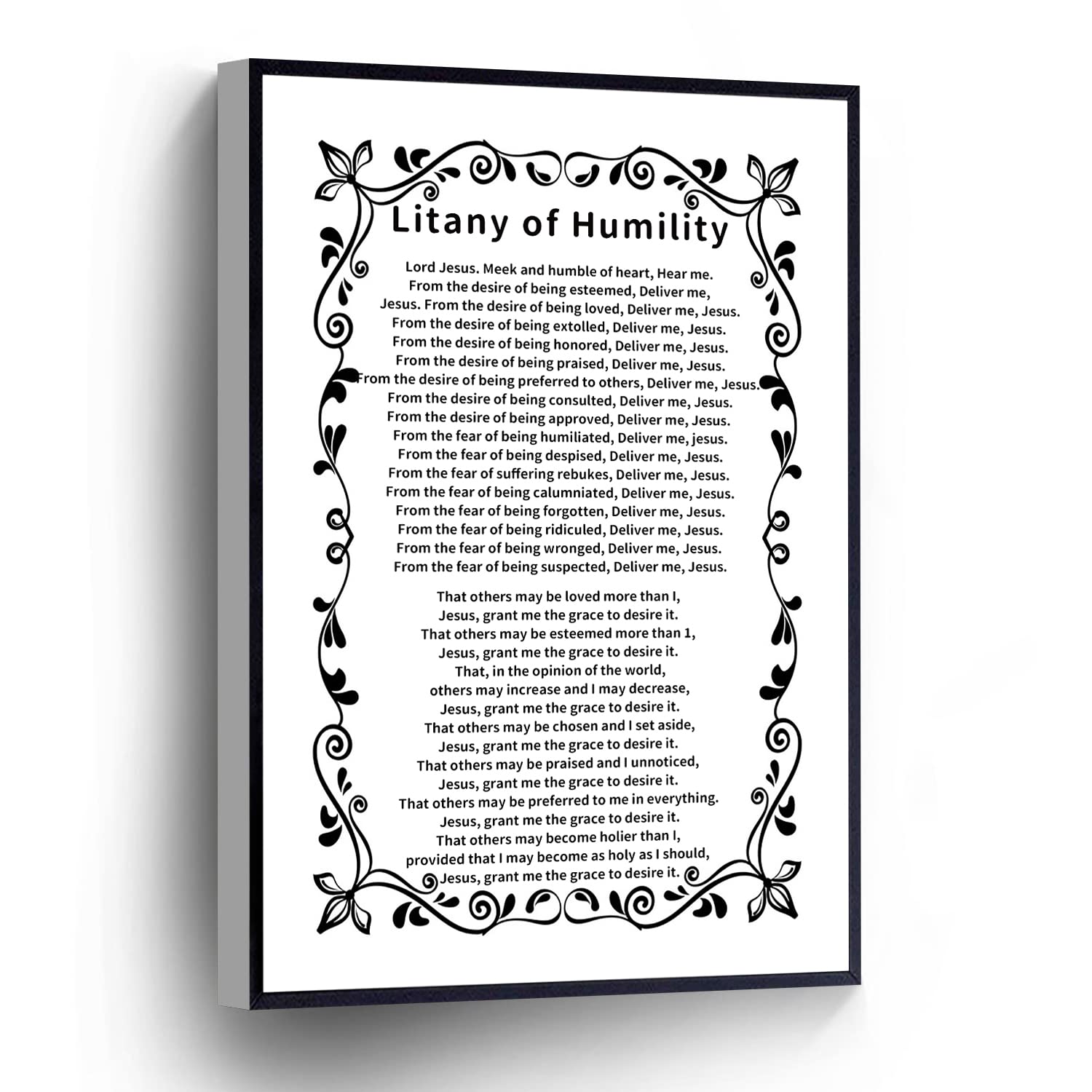 Amazon.com: Catholic Prayer Canvas Wall Art Litany Of Humility Poster ...