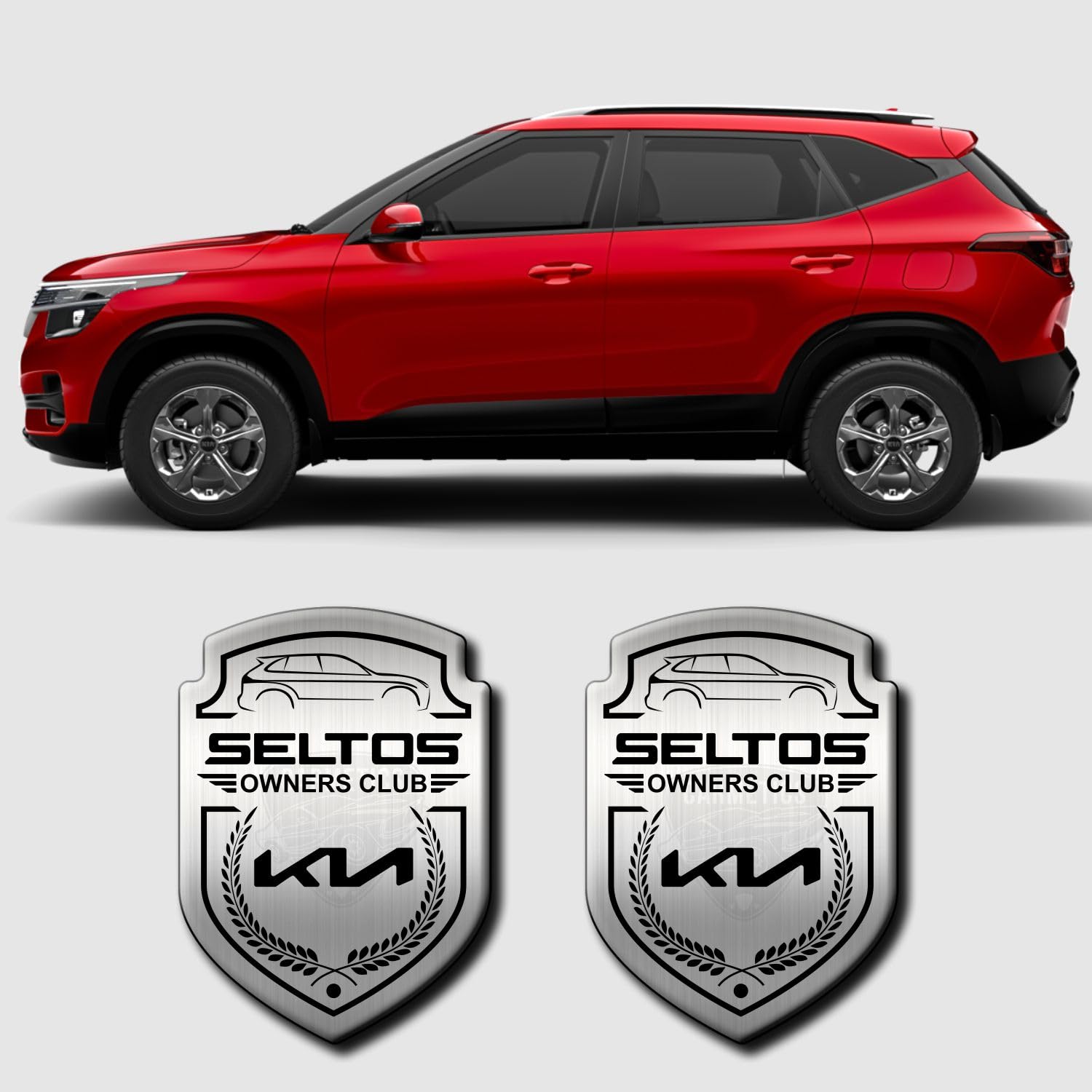 Buy CarMetics SELTOS Owners Club Sticker for All Color Cars of Model ...
