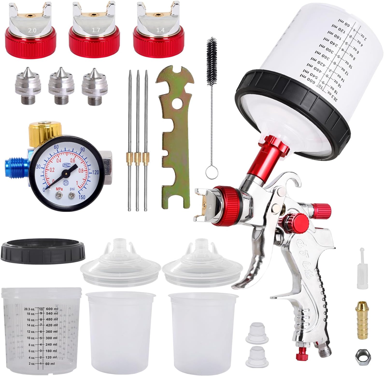 Amazon.com : HVLP Air Spray Gun with Paint Mixing Quick Cup,Paint Guns ...