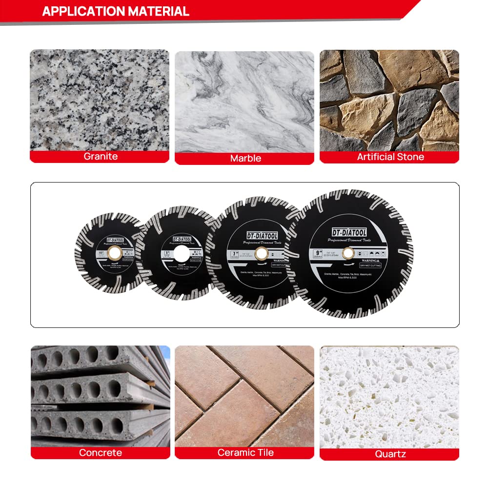 Snapklik.com : Diamond Granite Saw Blade 5 Inch Continuous Rim Turbo ...