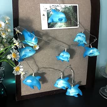 Amazon.com: Cute Dolphin String Light Battery Powered Dolphin Night ...