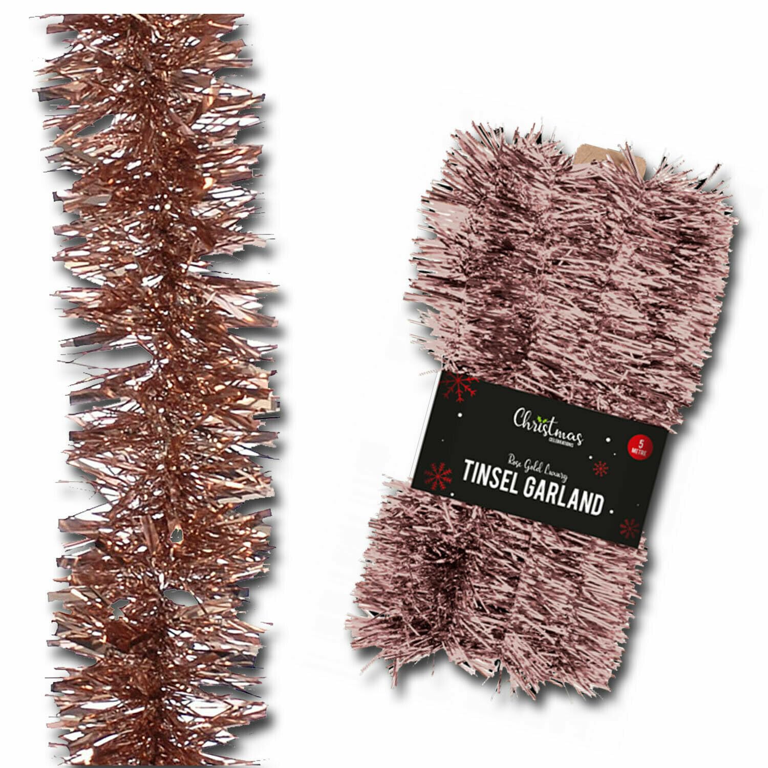 SKYTE® 5M Luxury Metallic Tinsel Garland Very Long Christmas Tinsel ...