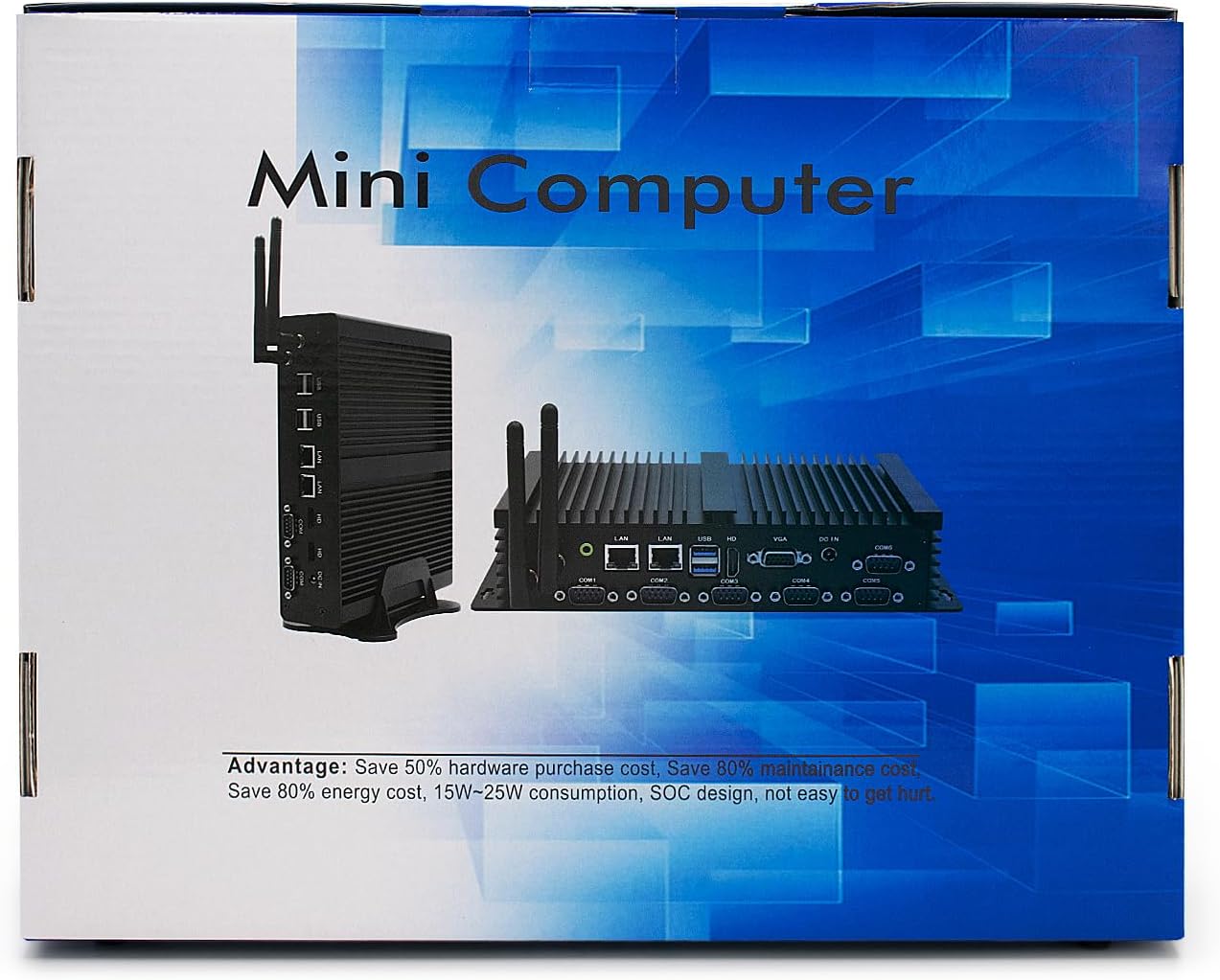 Mini Industrial Fanless Desktop PC, Tiny Desktop Computer i7 8550U, 64G ...