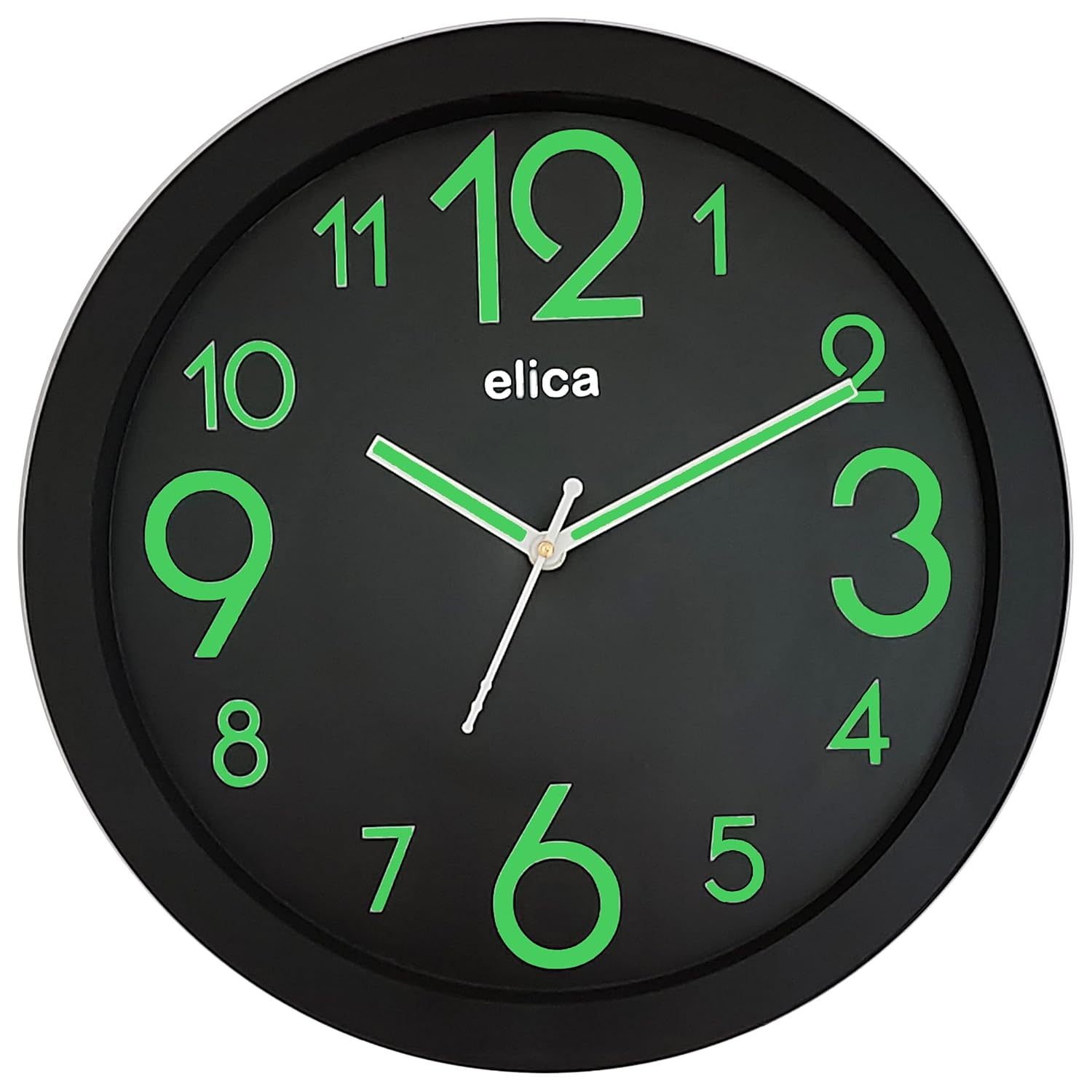 Buy Elica 32cm Round Radium Night Glow Wall Clock (3069-NG) (Gray ...