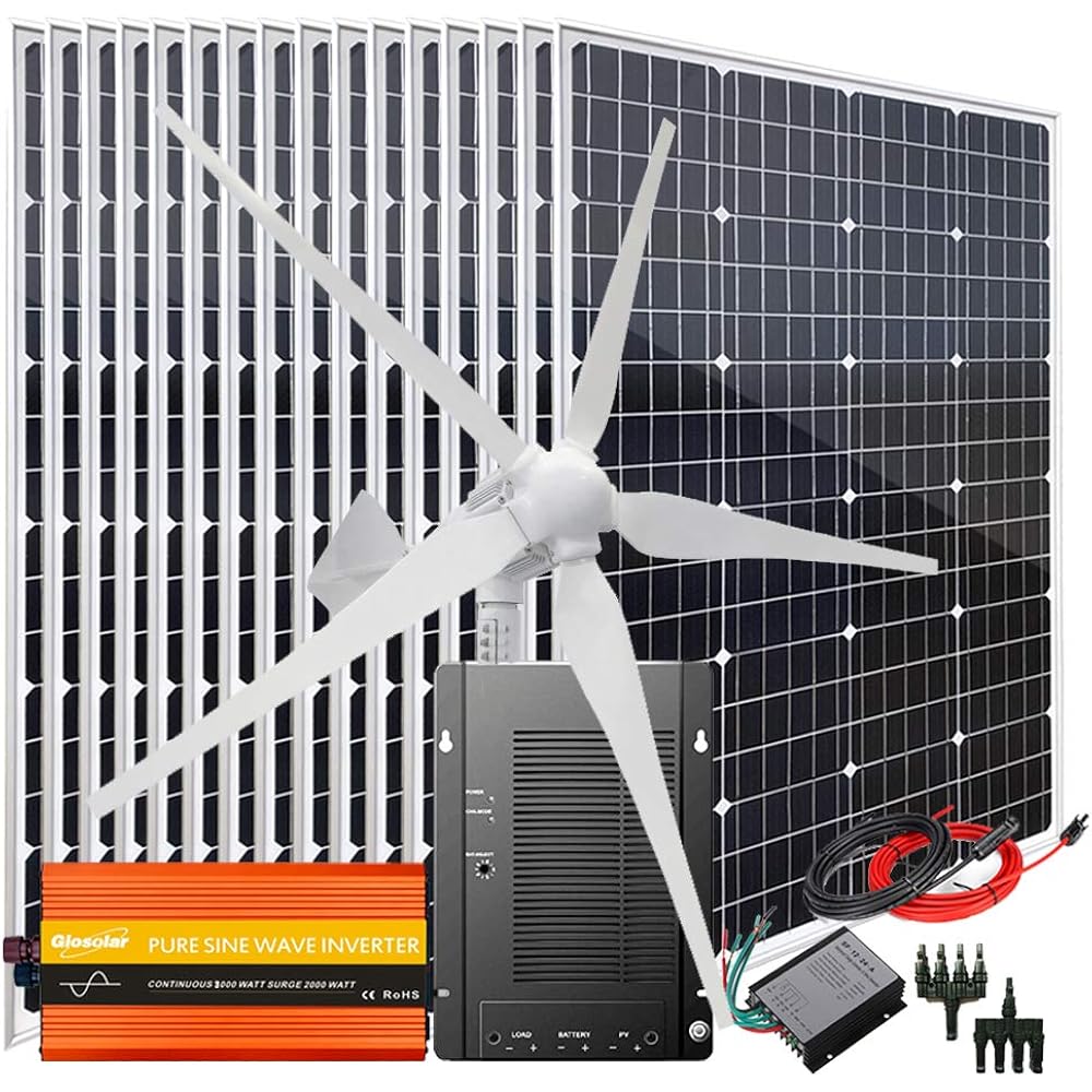 $118/mo - Finance 3000 Watt Solar Wind Kit Off Grid System 48V Battery ...
