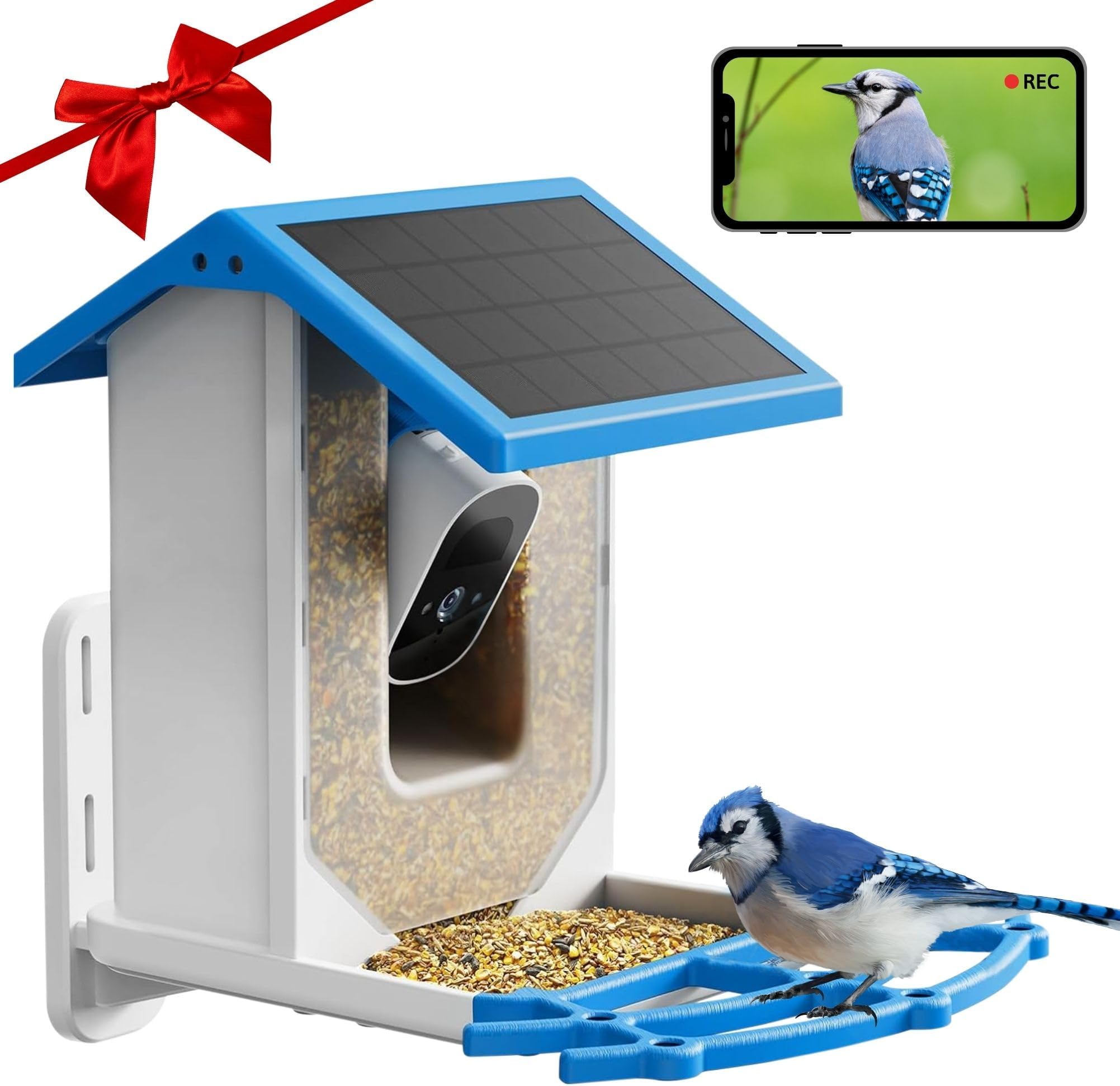 Amazon.com : IMYHOO Smart Solar-Powered Bird Feeder with AI Camera ...