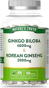 Ginkgo Biloba and Ginseng Tablets | 6000mg & 2000mg | High Strength ...
