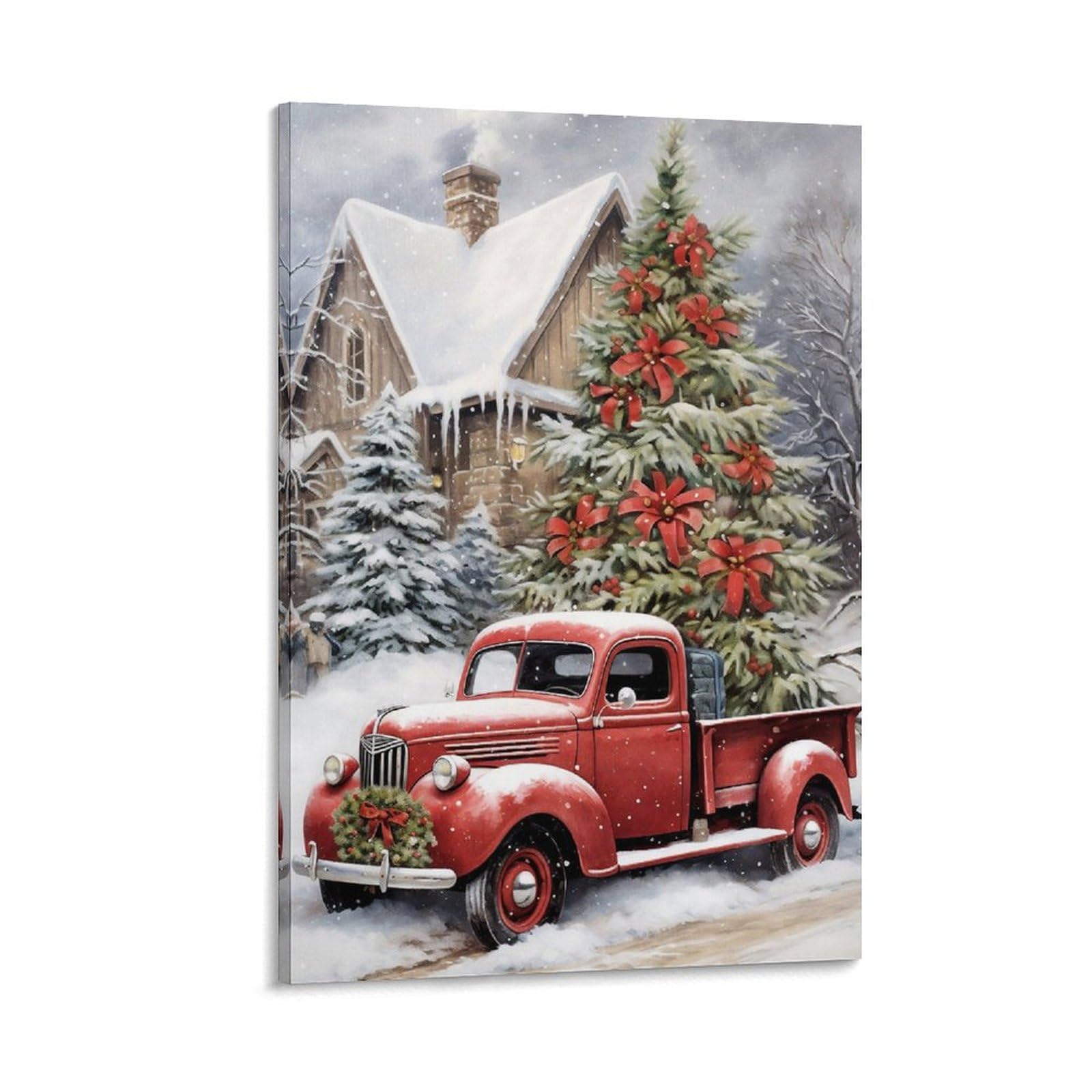Old Truck With Christmas Tree Printable Snowmen With Christmas Tree In