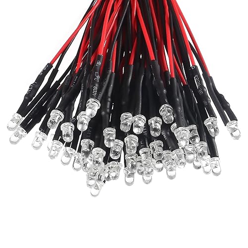 Snapklik.com : DORHEA 50Pcs 3mm 12V Pre Wired LED Diodes Light Ultra ...
