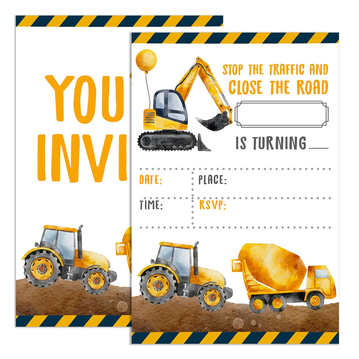 Construction Party Invitations
