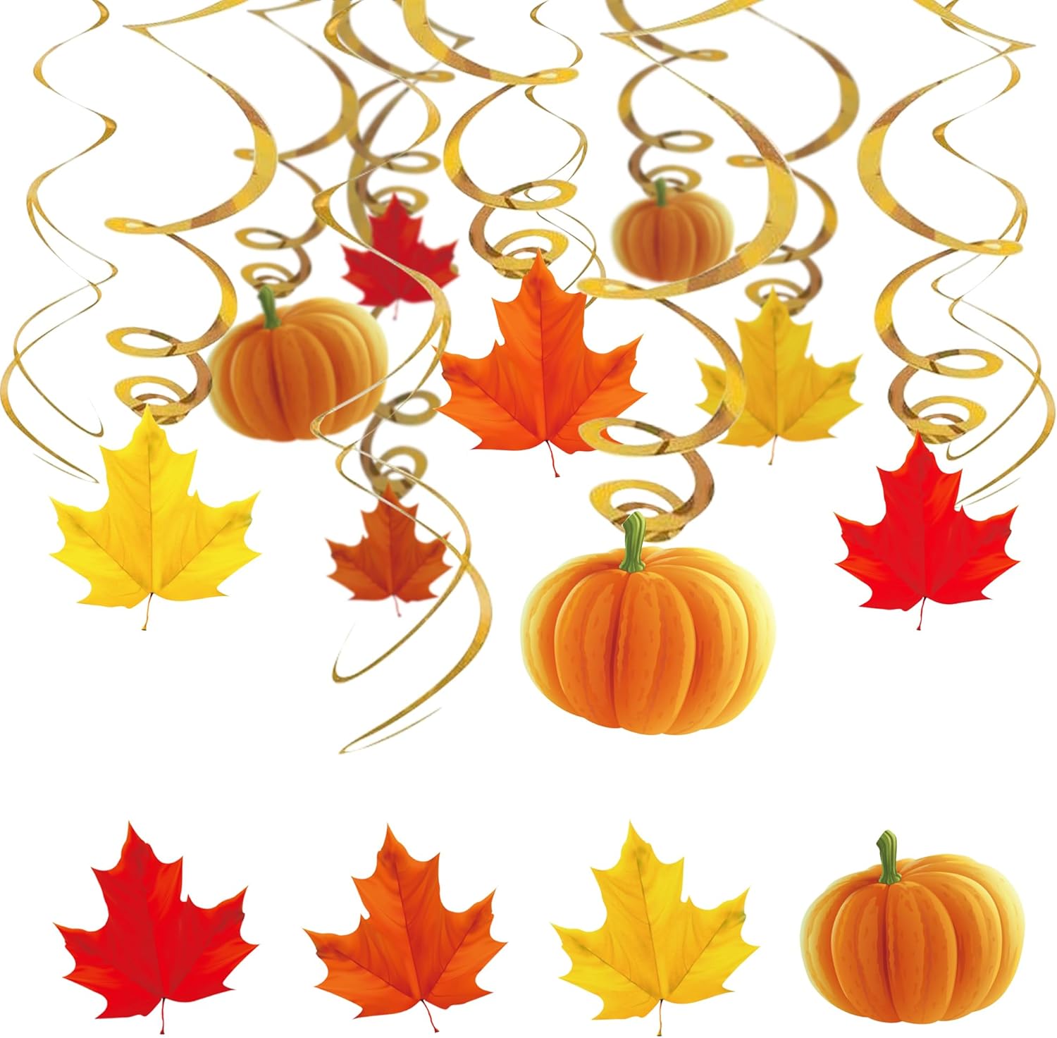 Amazon.com: Fall Thanksgiving Hanging Swirls Decorations,23 Pack ...