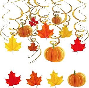 Amazon.com: Fall Thanksgiving Hanging Swirls Decorations,23 Pack ...