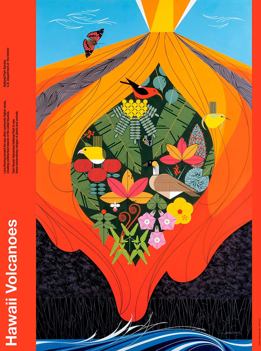 Amazon.com: Charley Harper Poster "Hawaii Volcanoes": Prints: Posters ...