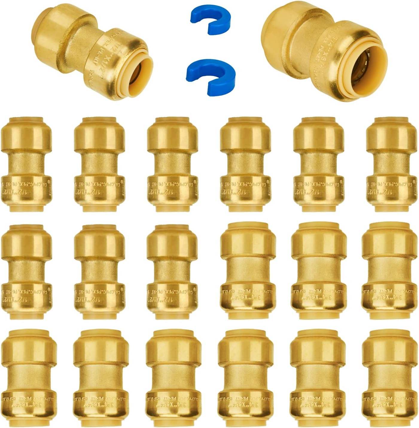 Amazon.com: SUNGATOR Push Plumbing Fittings Set, 1/2 Inch Coupling (10 ...
