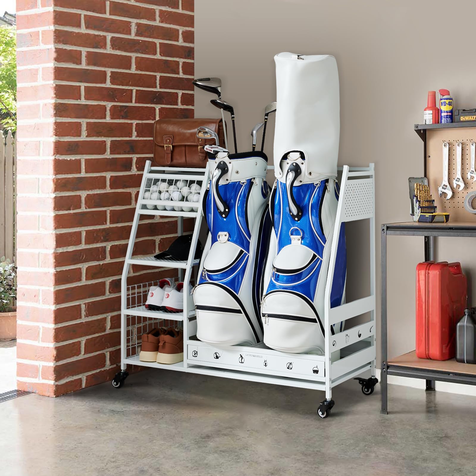 Amazon.com: Lauren&Harold Golf Bag Organizer Garage Storage, Golf ...