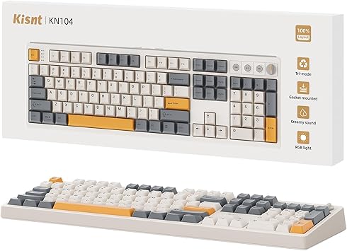 Amazon.com: Wireless Mechanical Keyboard,104 Keys 100% Full Size with ...