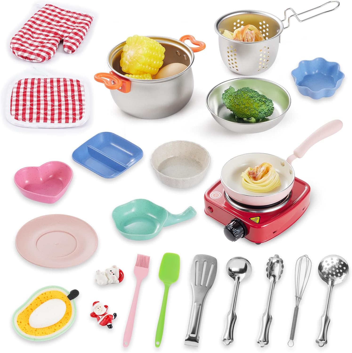22PCS Pretend Play Cooking Kitchen Set Junior Kids Safe Easy Cook with ...