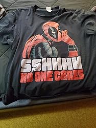 Amazon.com: Marvel Deadpool SSHHHH No One Cares Whisper T-Shirt ...