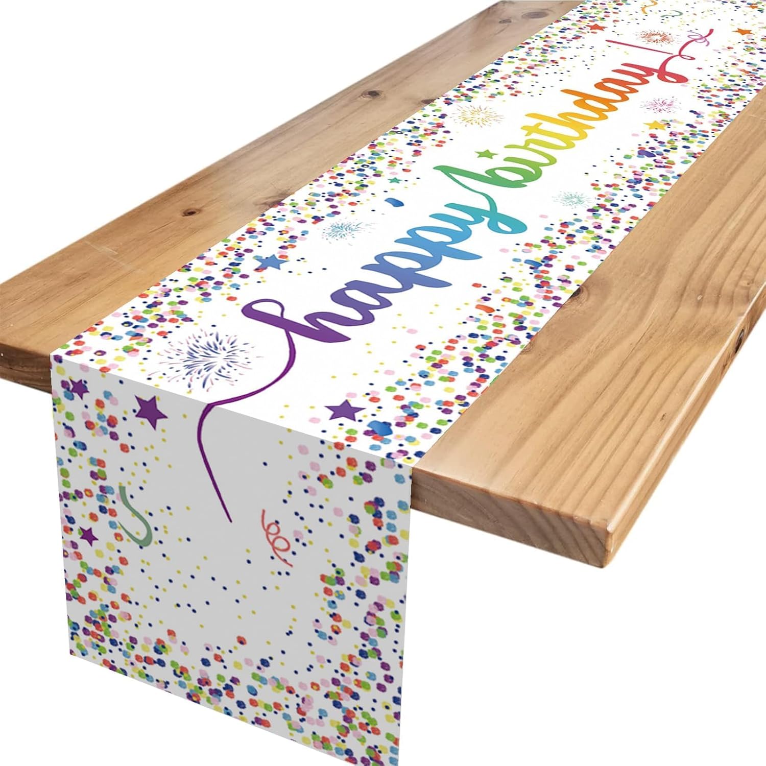 Happy Birthday Table Runners,Colorful Dot Birthday Table Runner ...