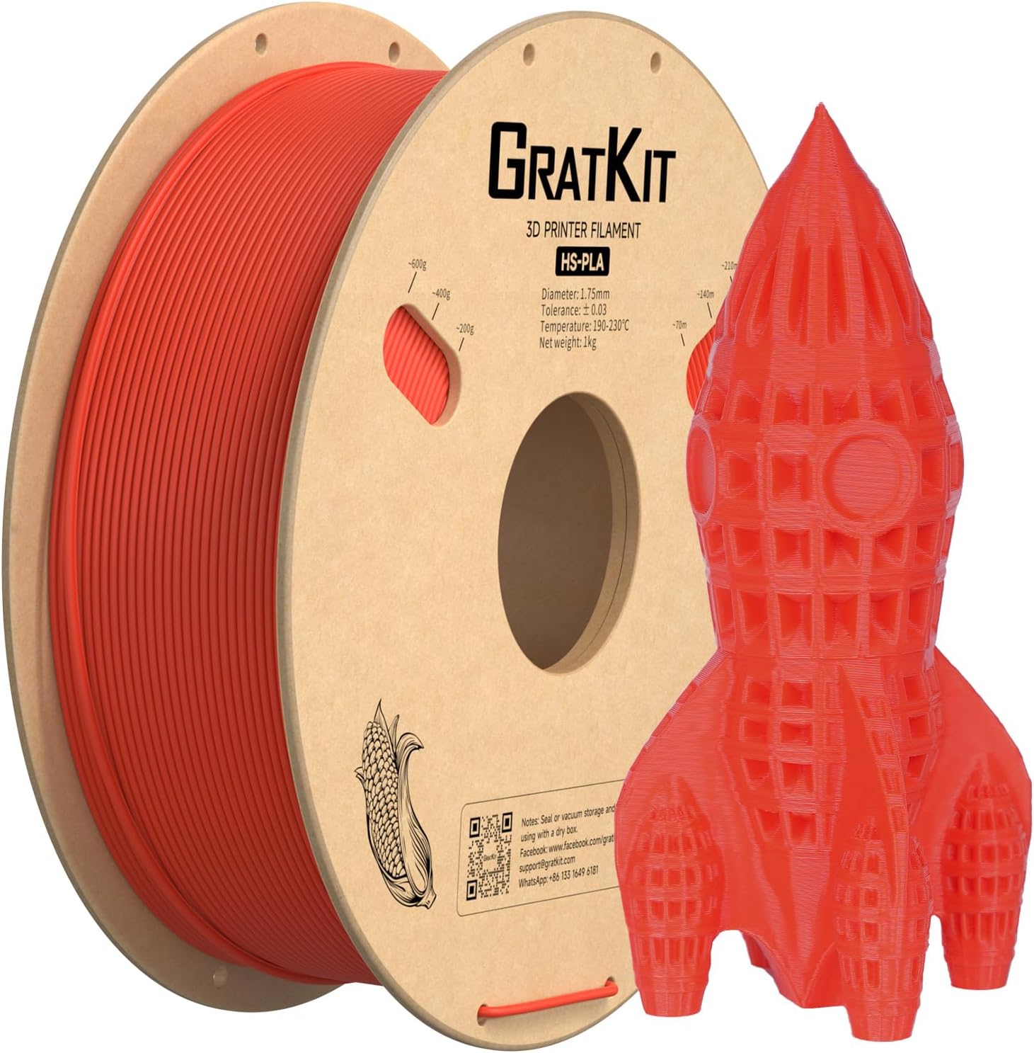 Amazon.com: Gratkit High Speed PLA Filament 1.75mm, High Speed 3D ...