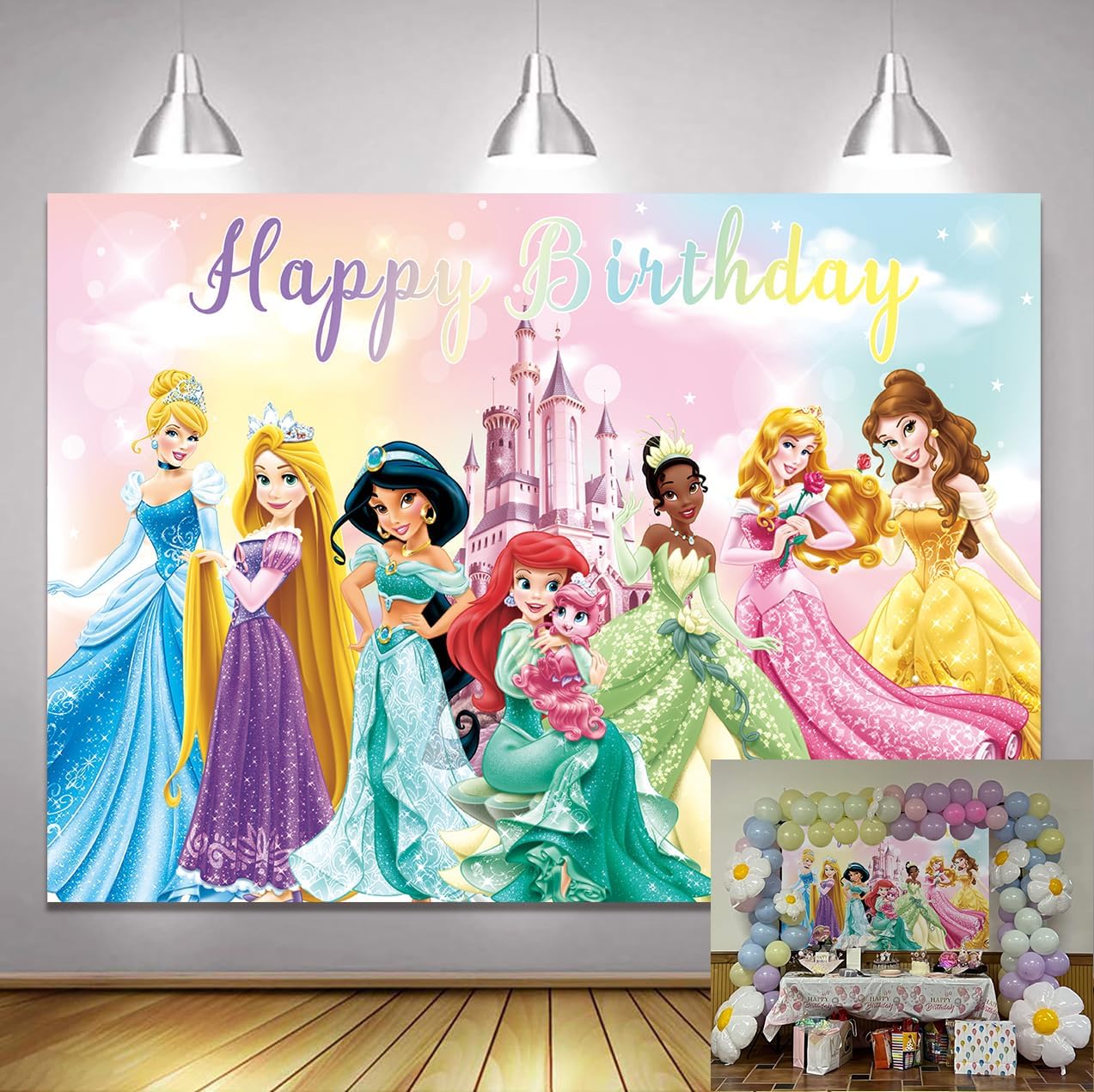 Amazon.com : Arch Balloon Floral Castle Girl Birthday Party Photography ...