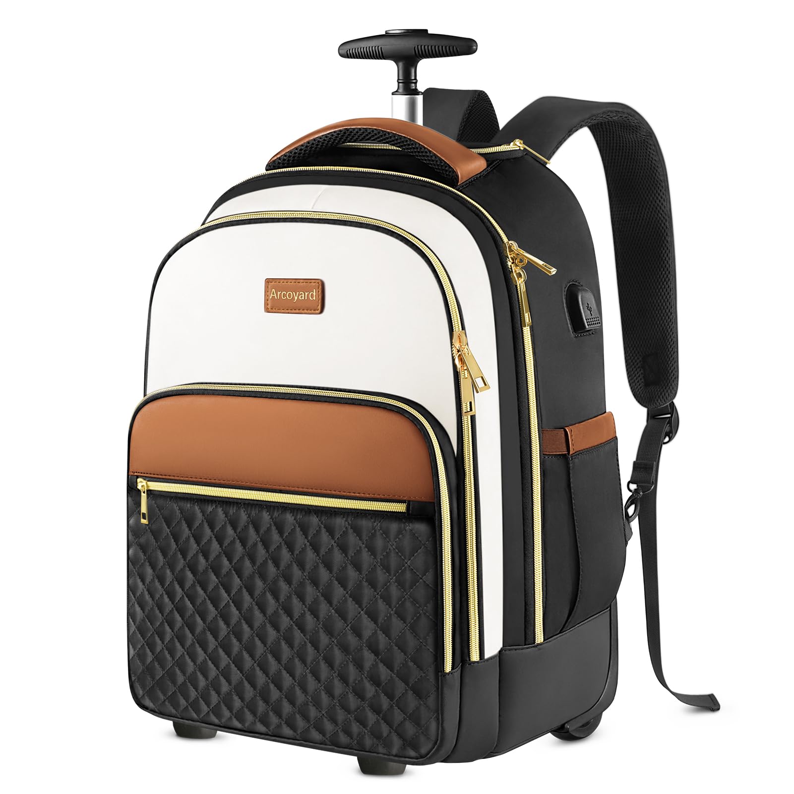 Snapklik.com : Arcoyard Rolling Backpack Carry On Luggage For Adults