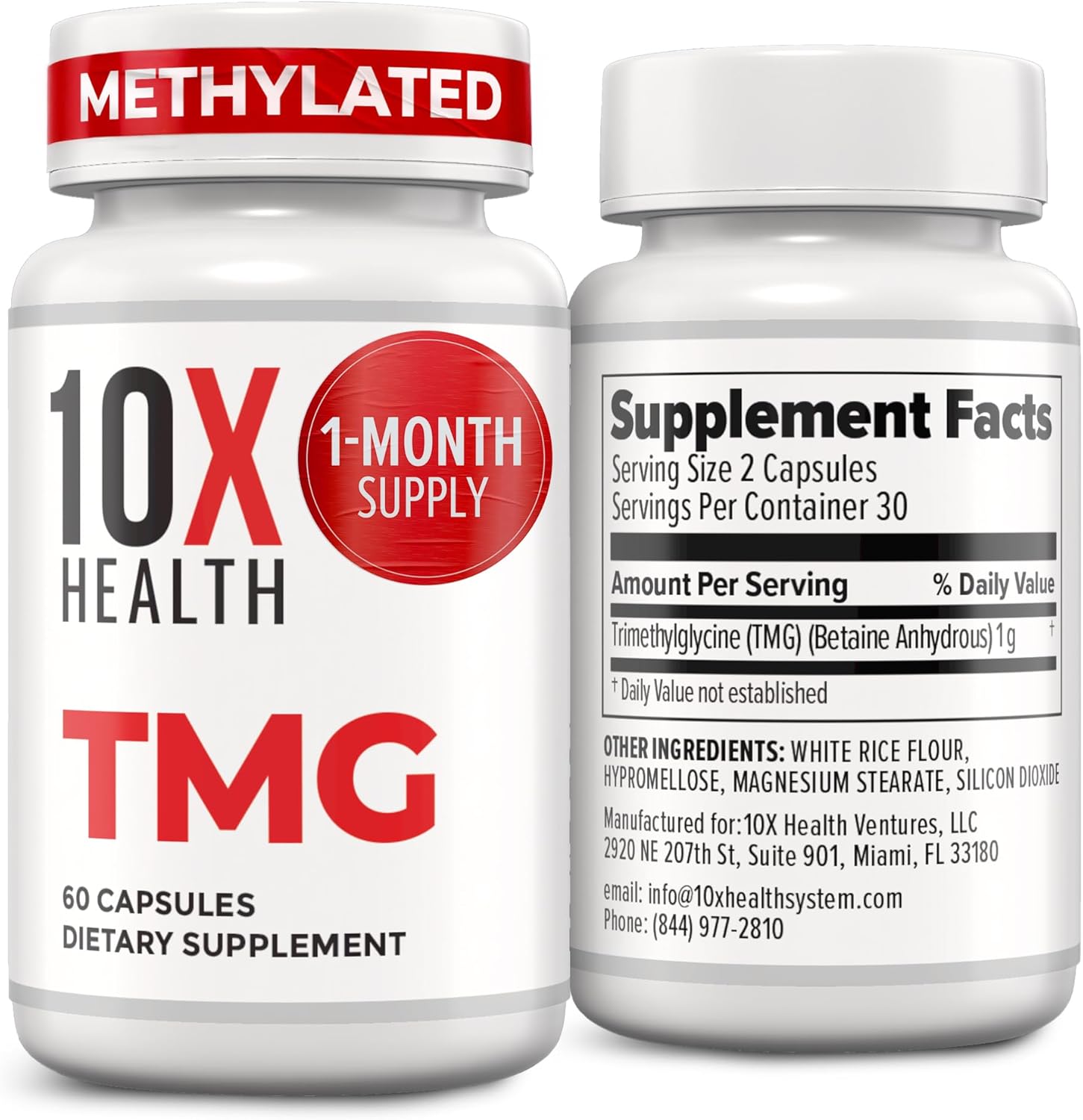 Amazon.com: 10X Health TMG Supplements - Trimethylglycine Supplement ...