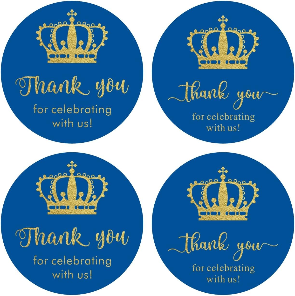 Amazon.com: MAGJUCHE Royal Blue Little Prince Crown Stickers, Gold ...