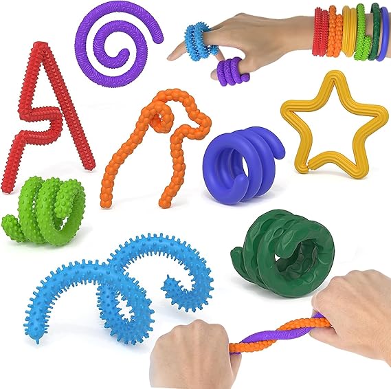 Amazon.com: Sensory Sticks Fidget Toy for Kids Adult,8Pcs Bendable ...