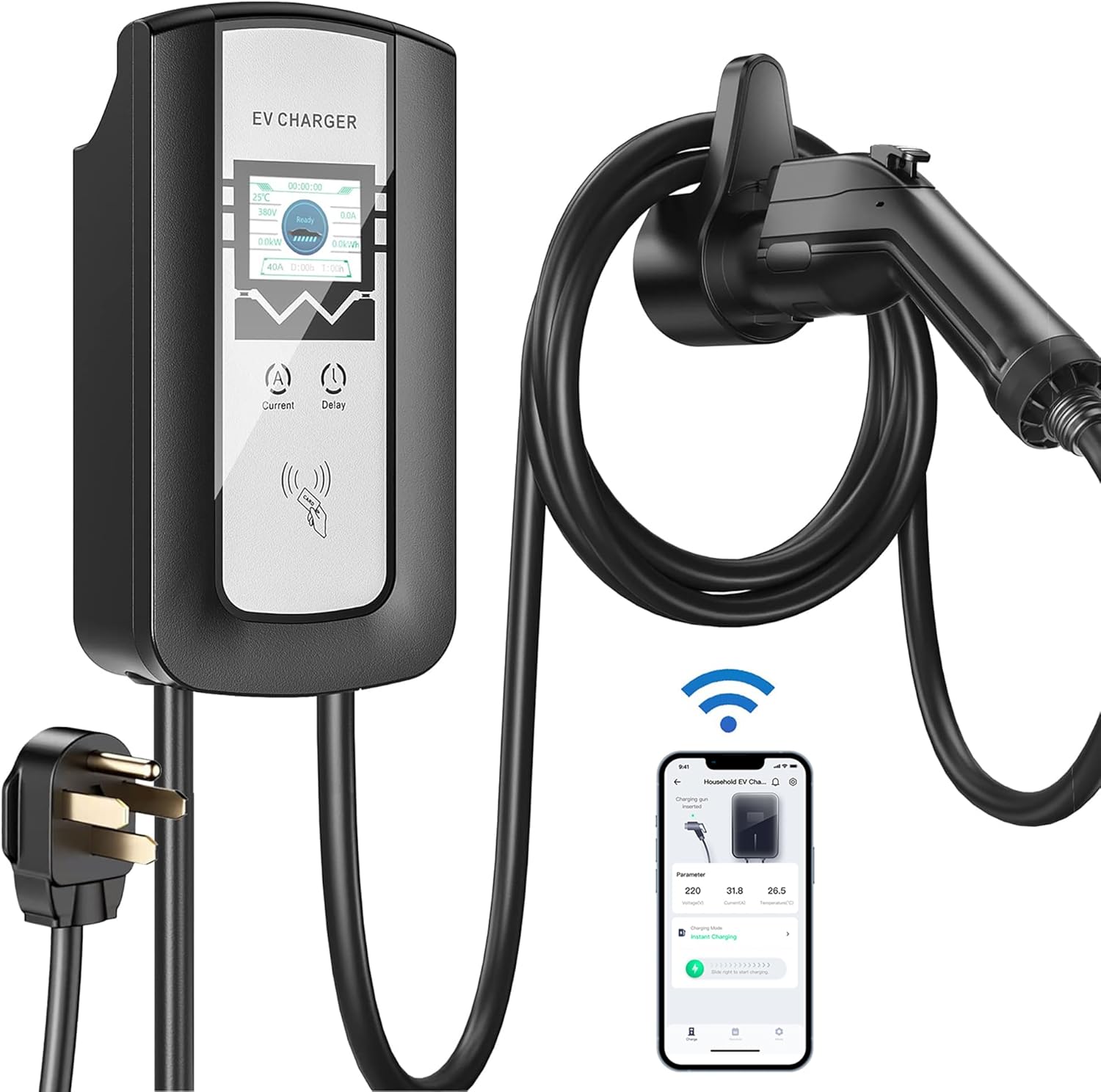 Amazon.com: Evjuicion Level 2 EV Charger Nema 14-50, 40Amp 240V Ev Chargers for Home Level 2 for ...