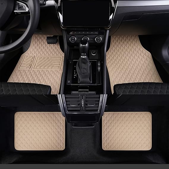 Amazon.com: LSXUANCHU Car Mats, Diamond Design Faux Leather Automotive ...