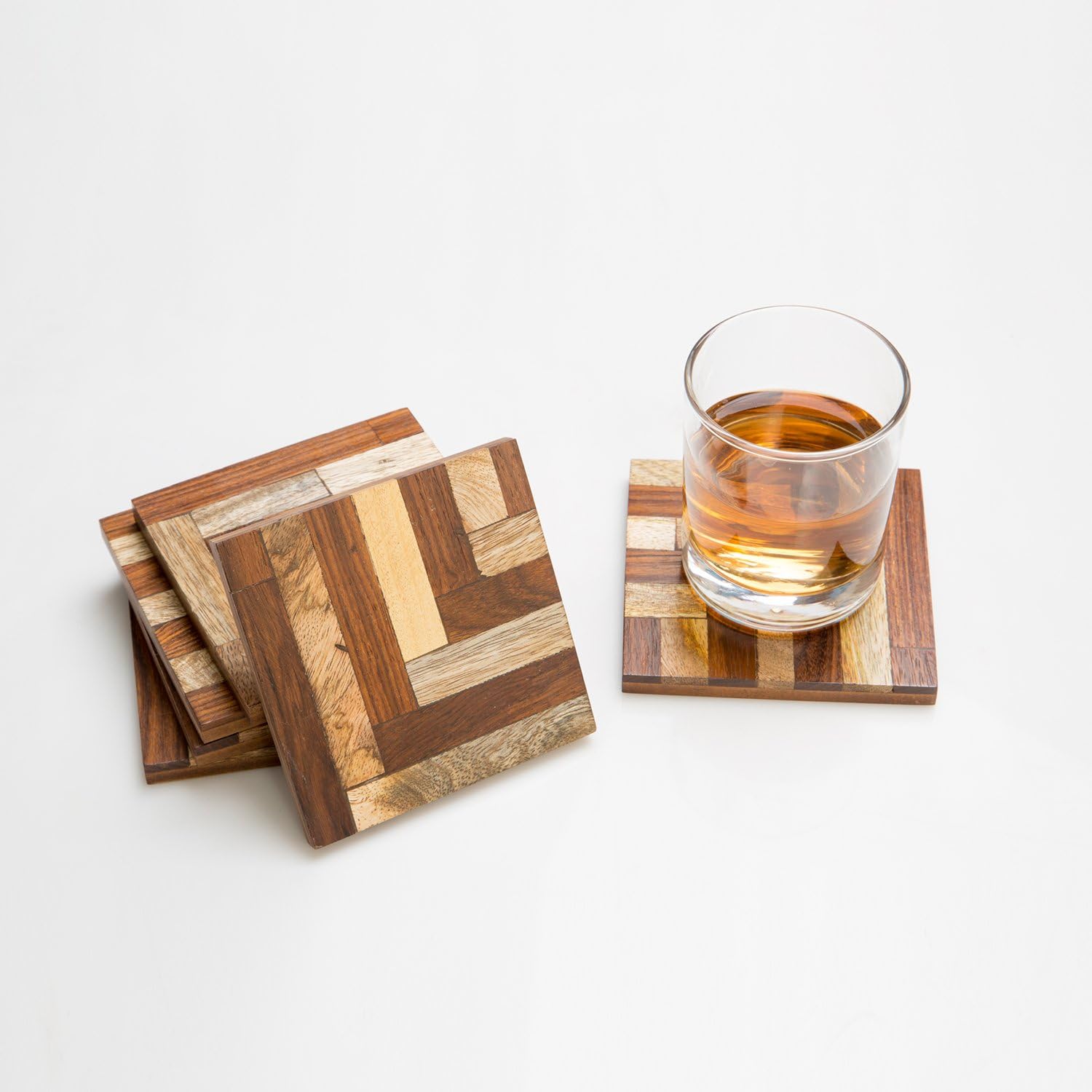 Amazon.com: Rusticity Coasters for Coffee Table | Wood coasters set of ...