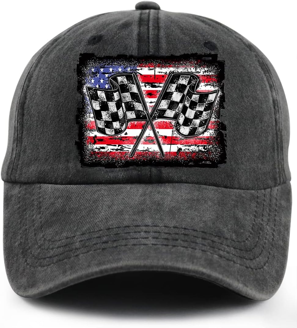 Gomcdlwn Racing Gifts for Car Guys, American Flag Race Car Hats for Men ...