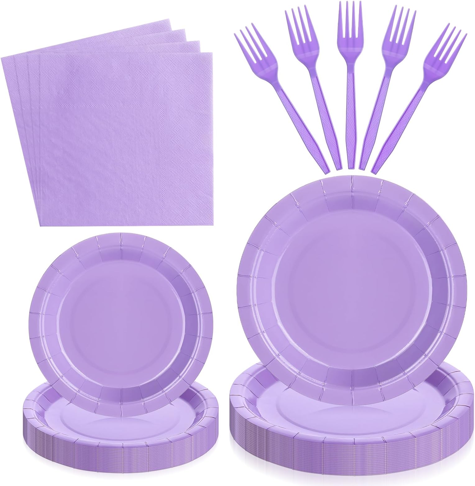 Amazon.com: DI QIU REN 100 PCS Purple Party Supplies Set with Purple ...