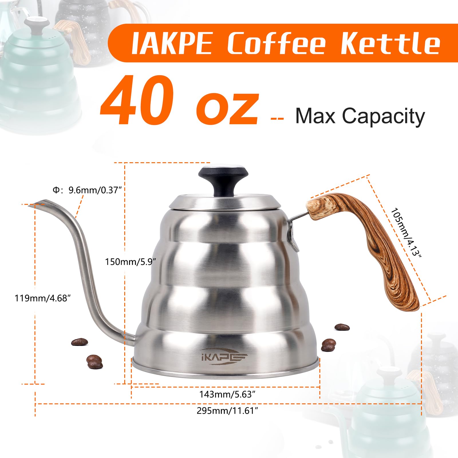 Snapklik.com : IKAPE Espresso Pour Over Coffee Kettle, Gooseneck Tea ...