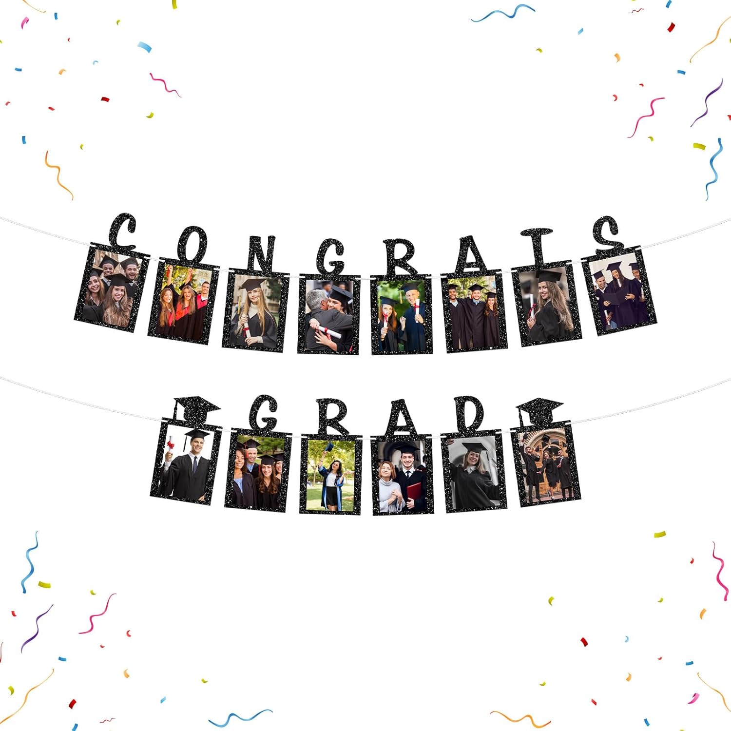Amazon.com: Congrats Grad Photo Banner Graduation Paper Photo Frame ...